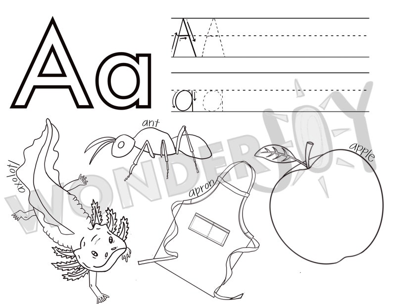 Alphabet Coloring Page - Letter A - Handwriting Practice Coloring Page ...