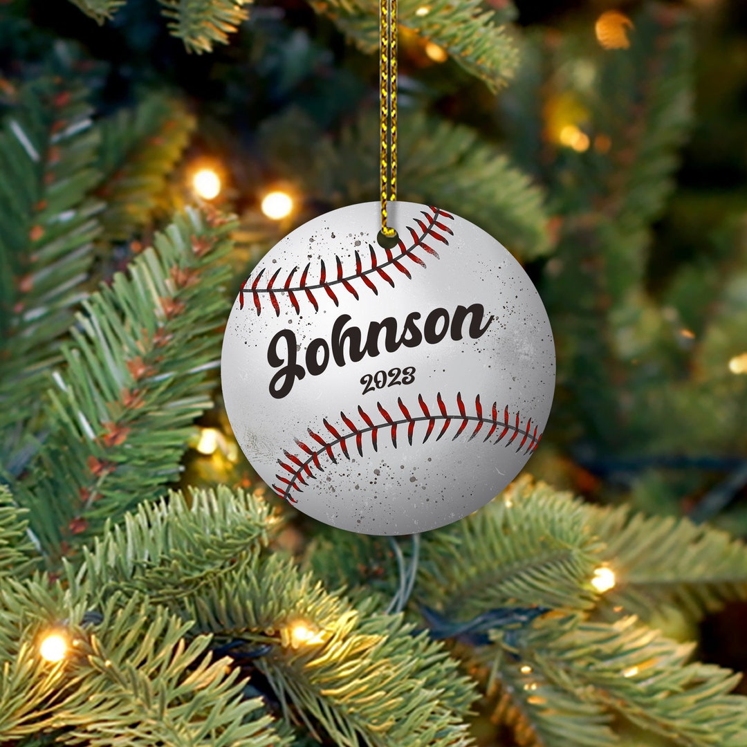 Personalized Baseball Ornament Sports Christmas Ornament - Etsy