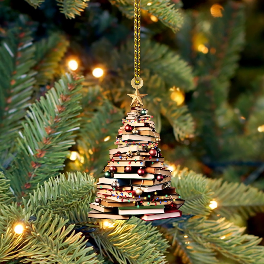 Christmas Book Tree Ornament Book Lover Christmas Ornament - Etsy Canada