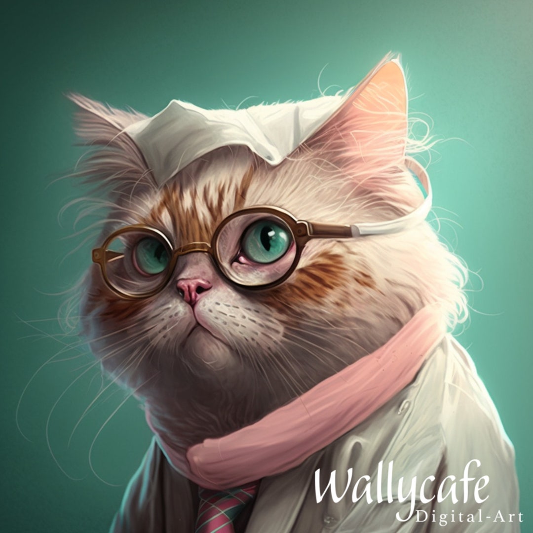 Cute Cat | Digital Art - Etsy