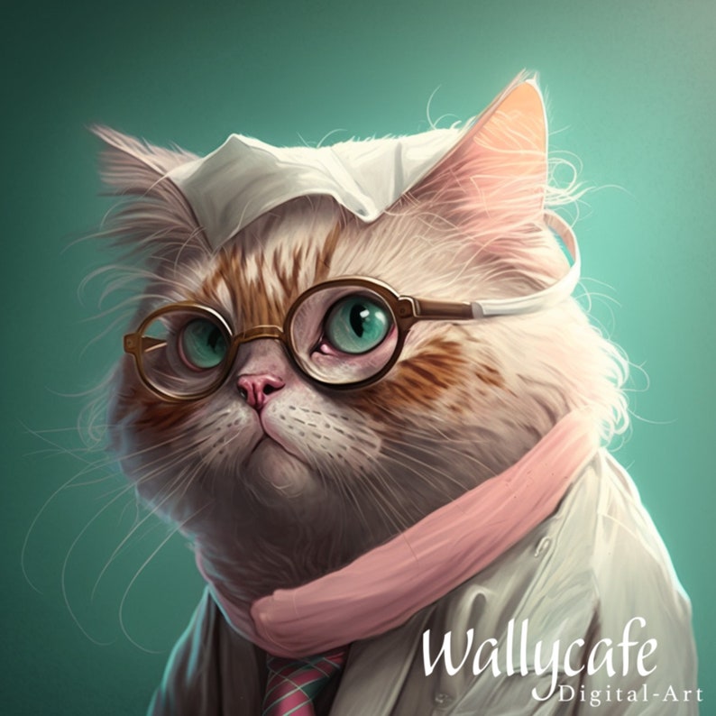 Cute Cat | Digital Art - Etsy