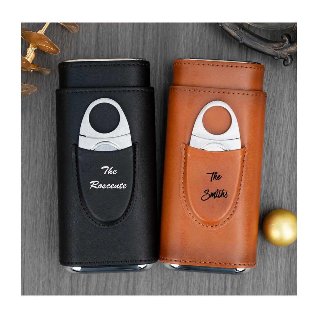 Personalized Leather Cigar Case, Cigar Box, Cigar Case With Cigar ...