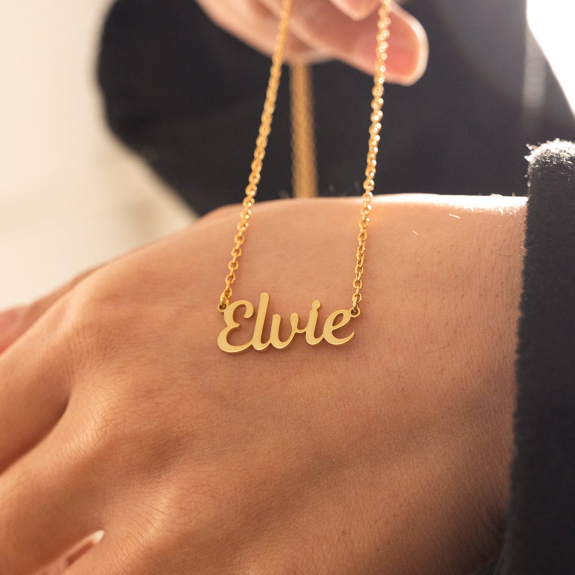 Custom Name Necklace Gold, Personalized Nameplate Necklace, Silver ...