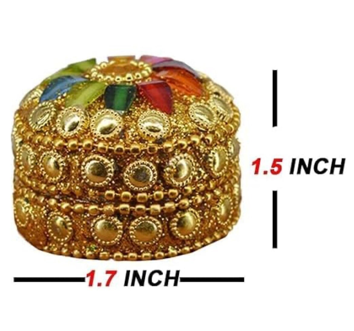 Indian Traditional Handmade Antique Aluminum Designer Golden Box for ...