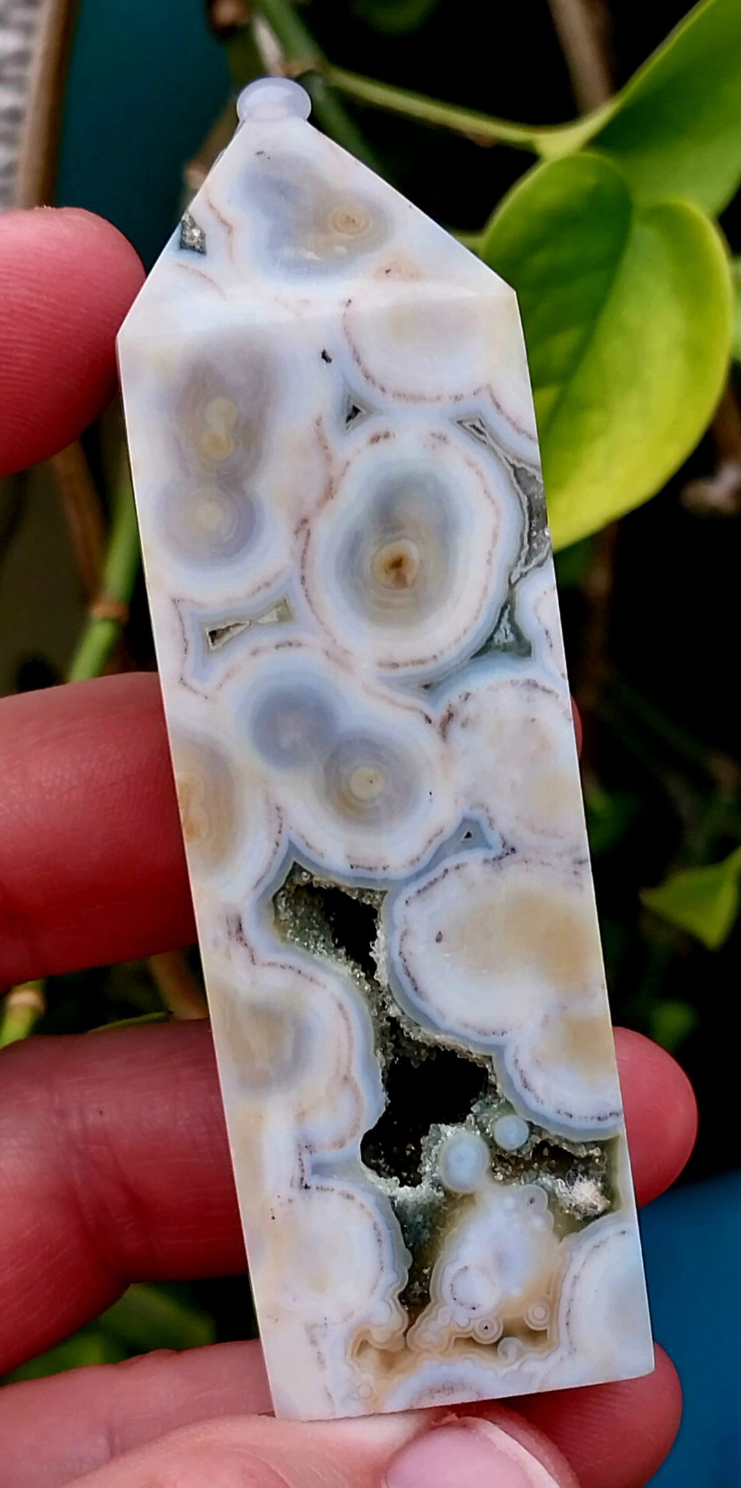 Divine Blue Orbicular 8th Vein Ocean Jasper Tower. 8th Vein Jasper ...