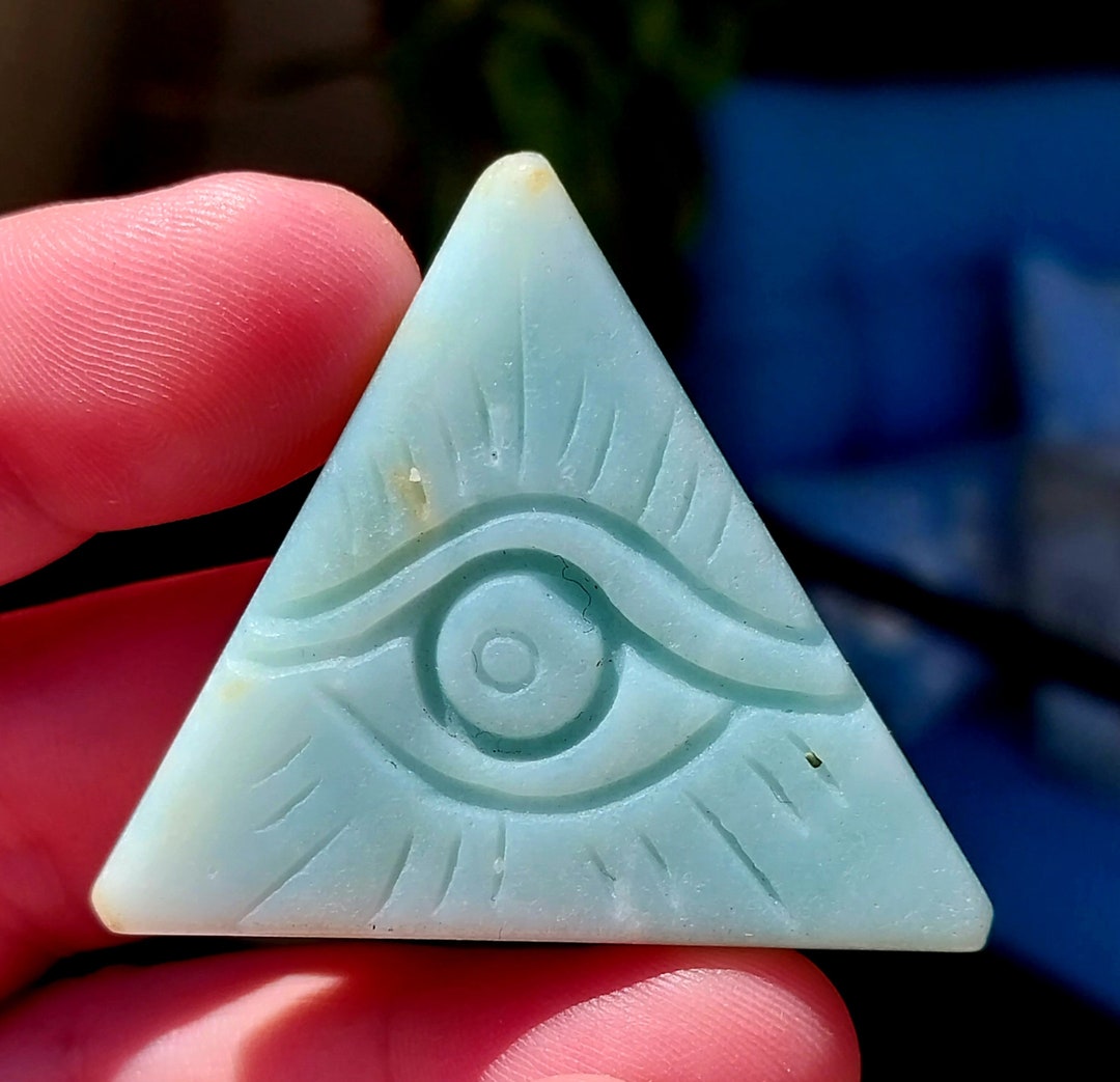 Unique Blue Amazonite Eye Slab. All Seeing Eye. Amazonite Carving ...