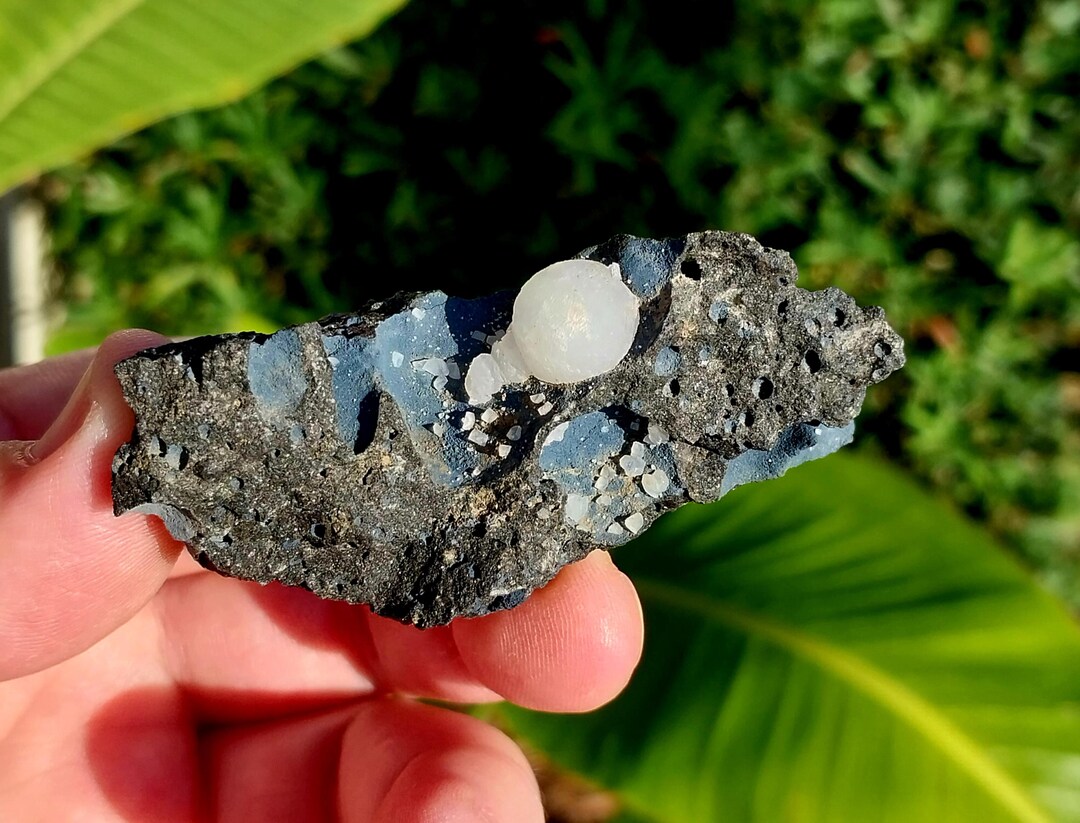 Rare Botroiydal Globular White Calcite in Basalt Matrix Rare Minerals ...