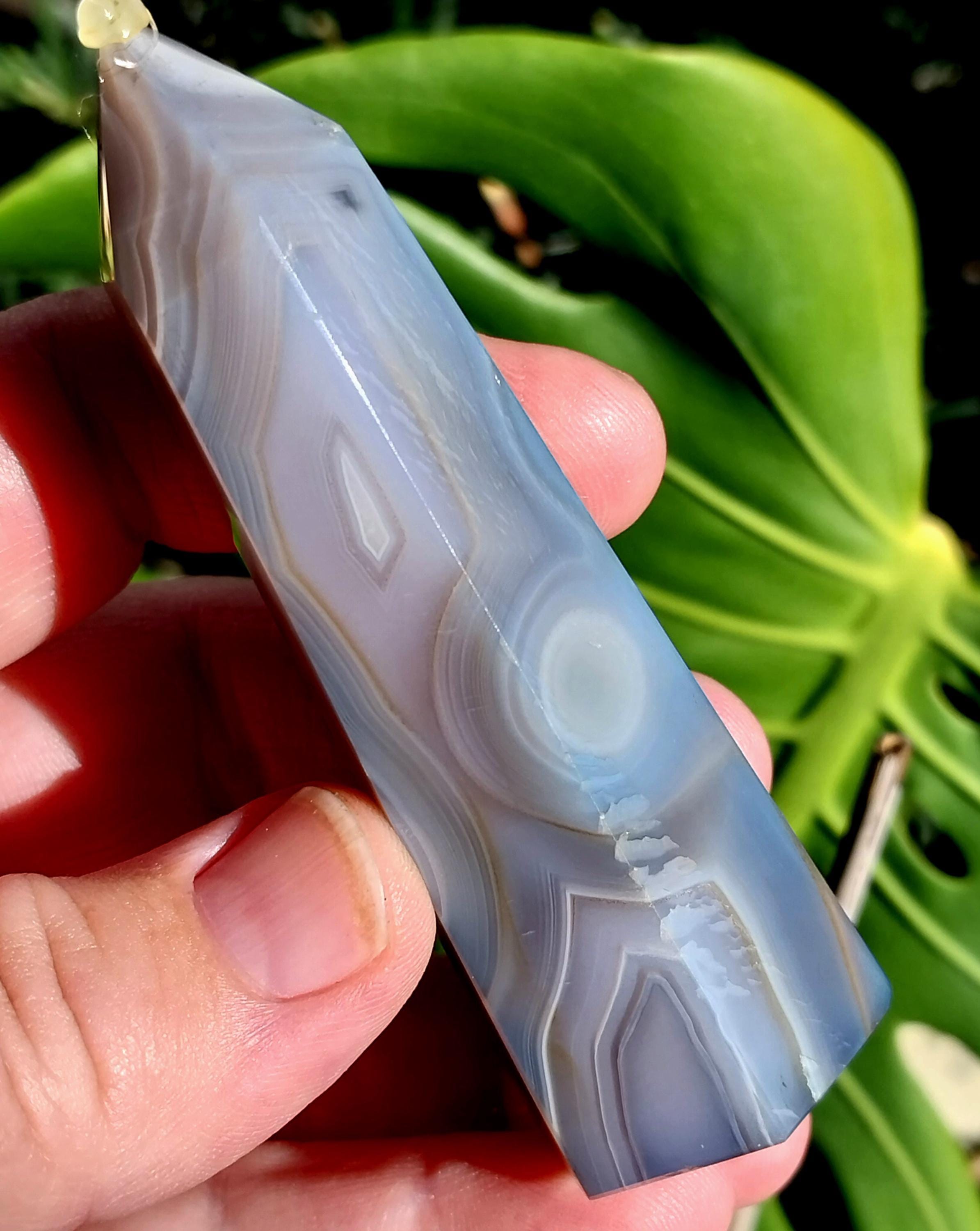 Gorgeous Blue Banded Agate Tower. Banded Agate. Botswana Agate. Agate ...