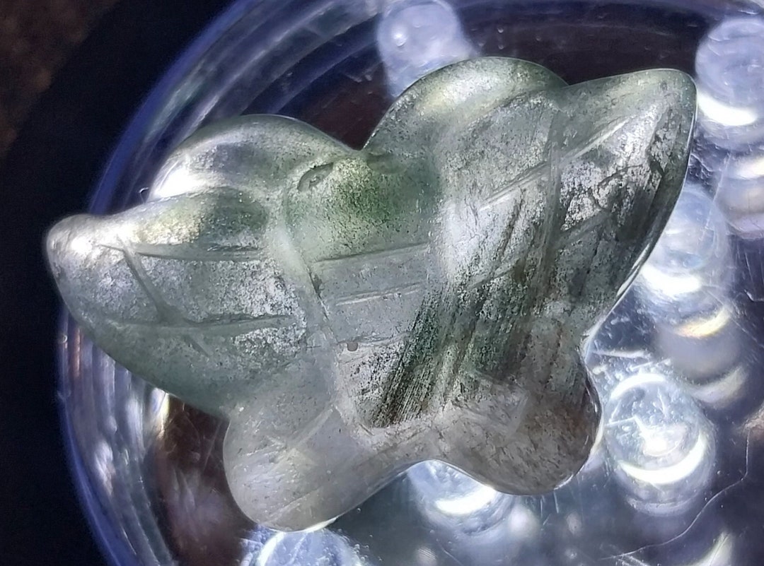 Lodolite Garden Quartz Butterfly Carving. Phantom Quartz. Ghost Quartz ...