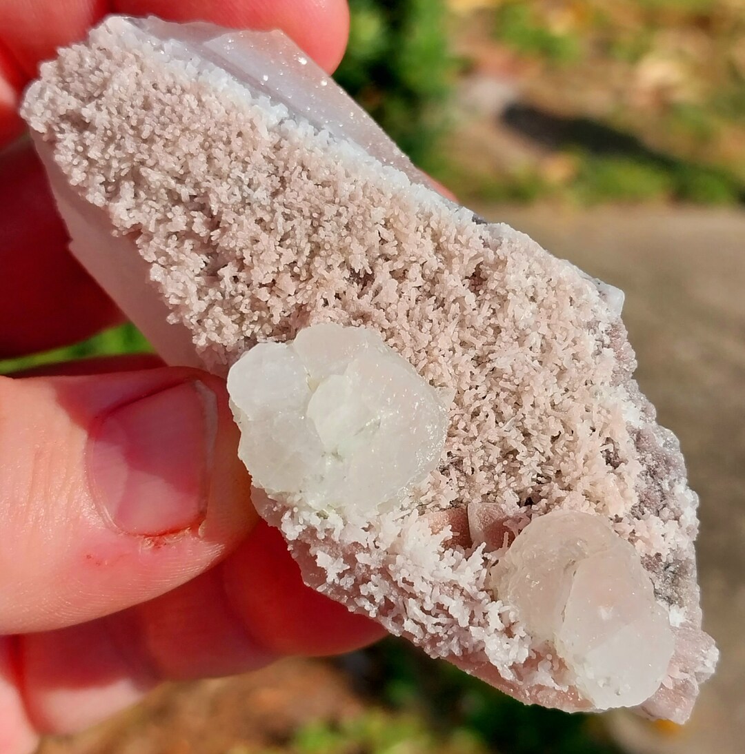 Incredible UV Mangano Calcite on Sparkling Candle Quartz With Dolomite ...
