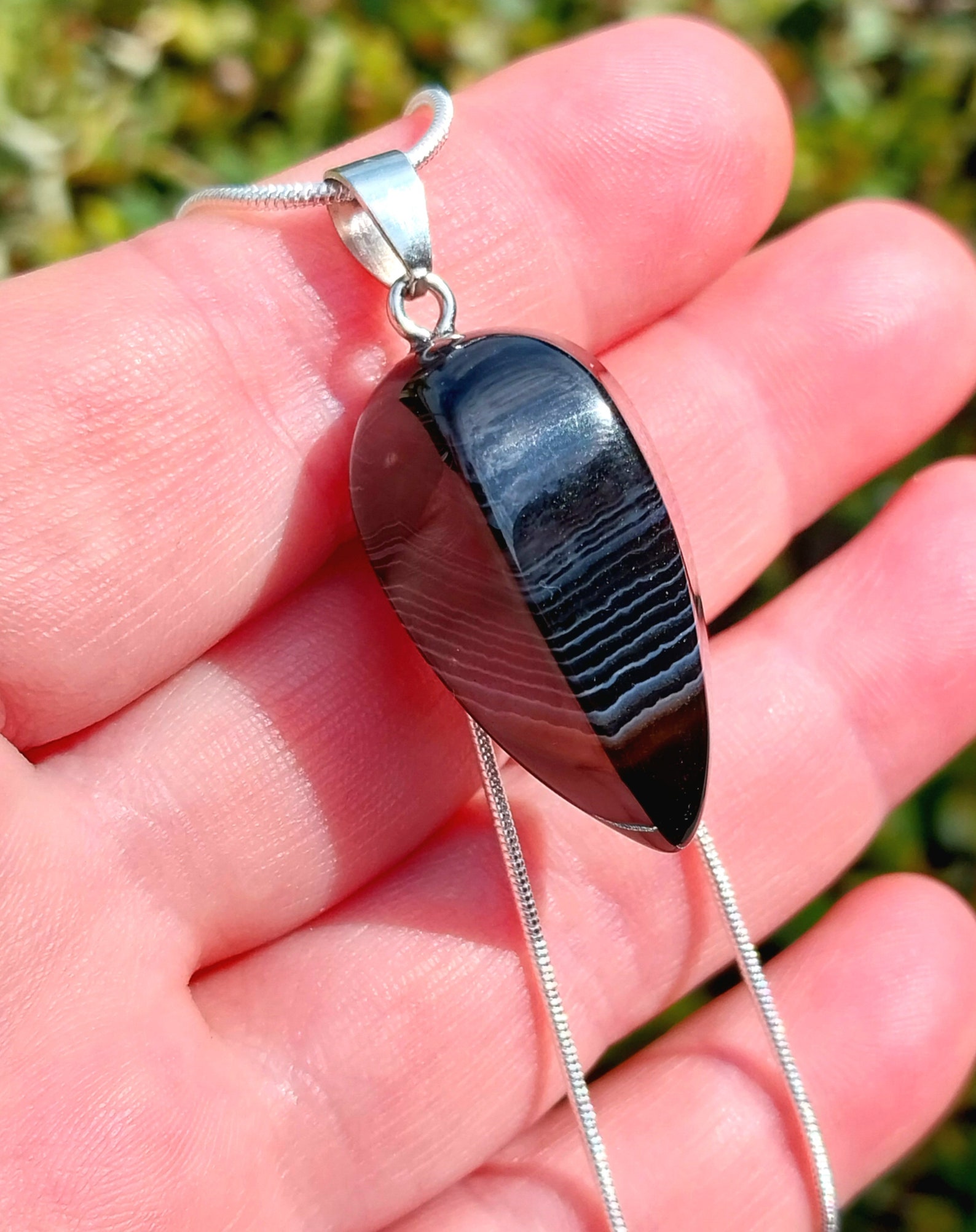 Black Onyx Pendulum Pendant and S925 Necklace. Black Onyx. Black Onyx ...