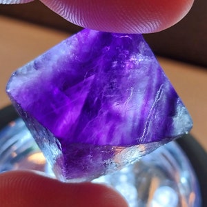 Large Blue and Purple Fluorite Octahedron Crystal. Rainbow Fluorite ...