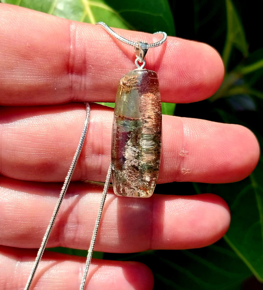 Lovely Mixed Green Lodolite Garden Quartz S925 Pendant and Necklace ...