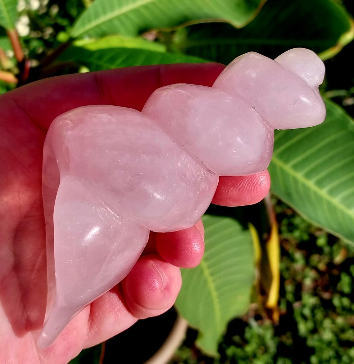 Pretty Rose Quartz Seashell Carving! Crystal Seashell. Rose Quartz ...