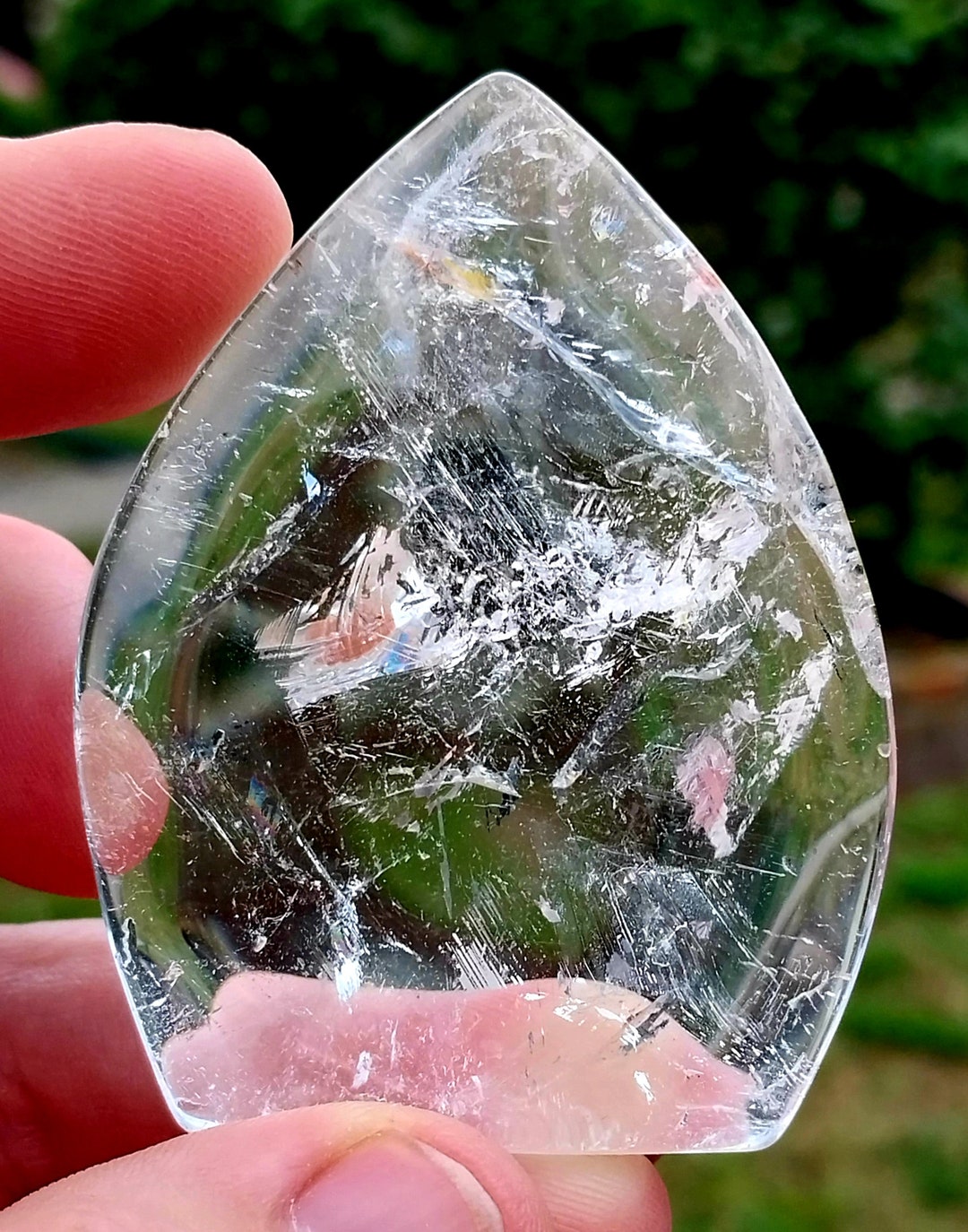 Sparkling Clear Quartz Teardrop Freeform. Clear Quartz Freeform. Clear ...