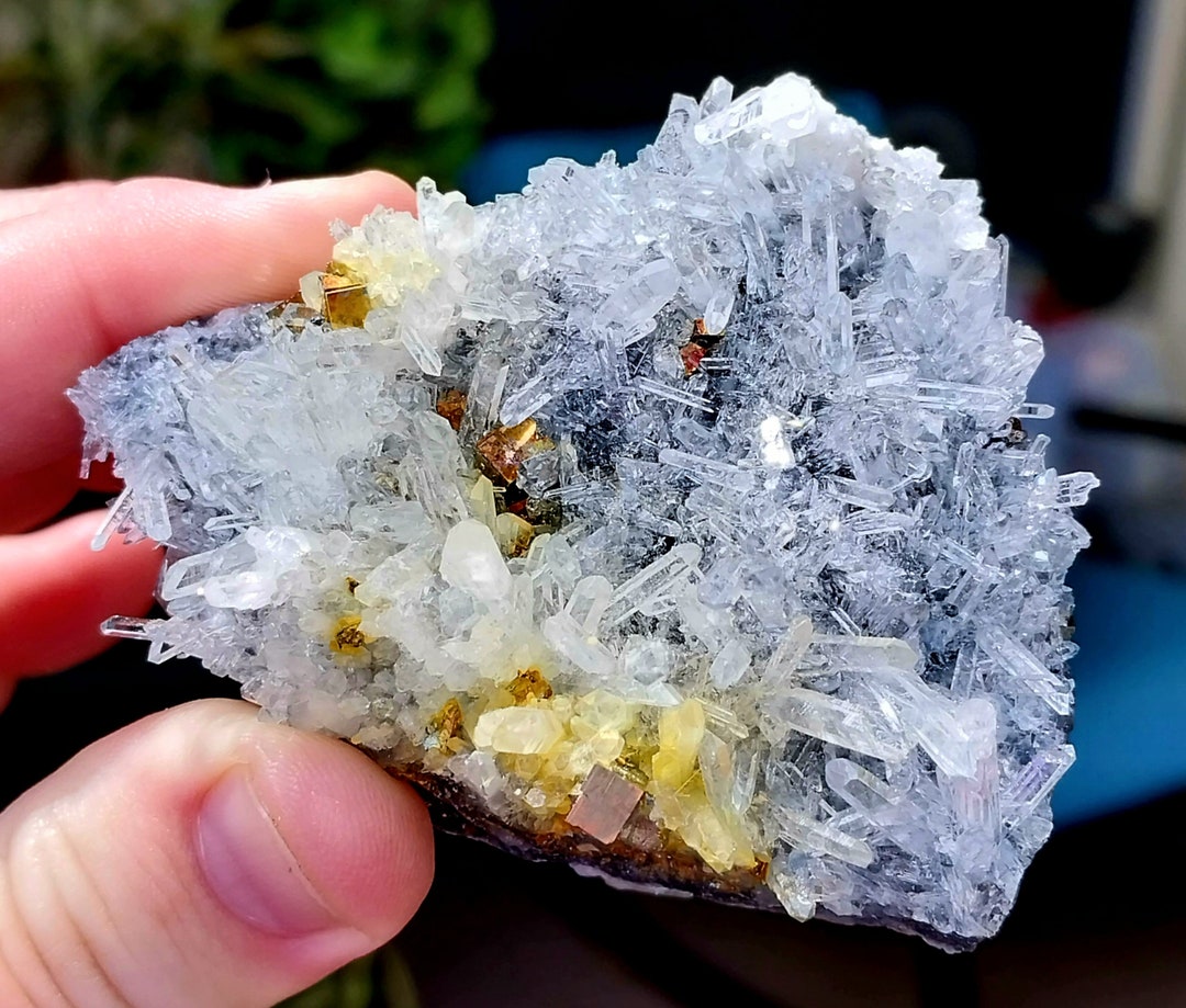 Awesome Pyrite on Needle Quartz Clear Quartz Specimen. Pyrite on Quartz ...