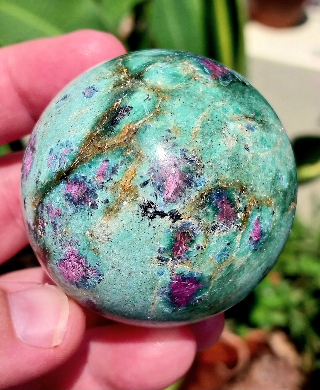 52 Mm Highly UV Reactive Ruby in Fuschite Sphere Crystal Sphere ...