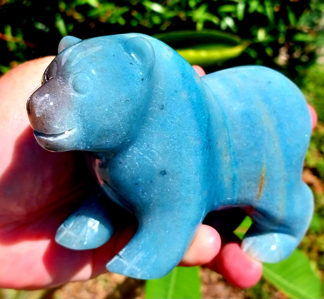 Large RARE Blue Trolleite Bear Carving Trolleite Bear. Blue Trolleite. Rare Trolleite. Trolleite ...