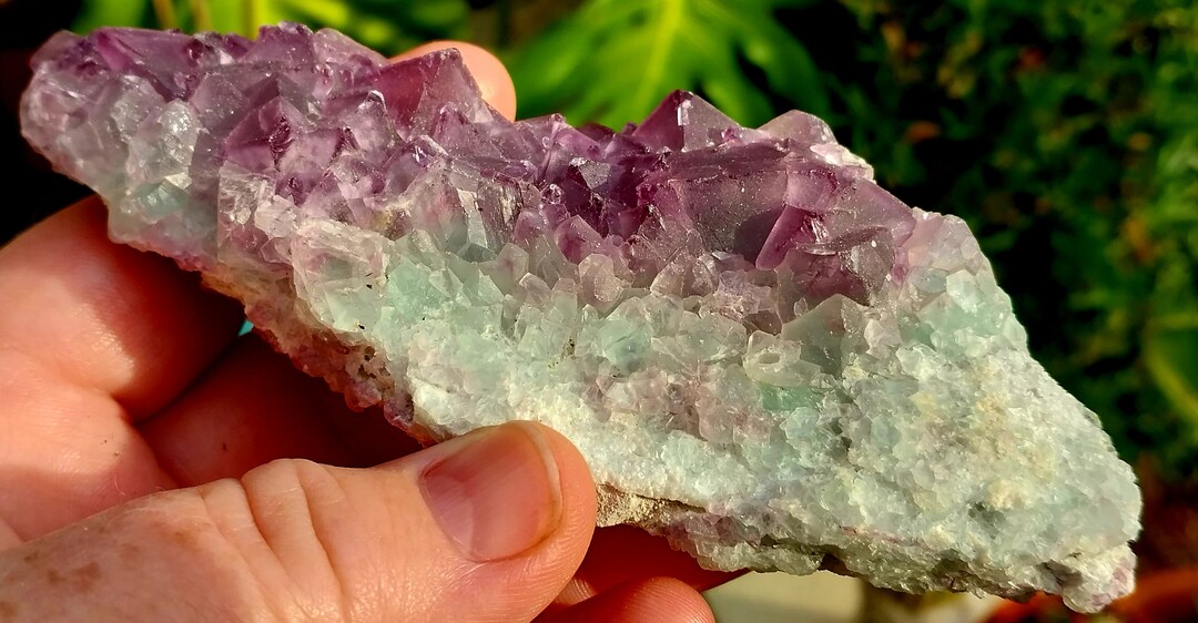Highly UV Reactive Purple and Teal Blue Octahedral Fluorite Plate ...