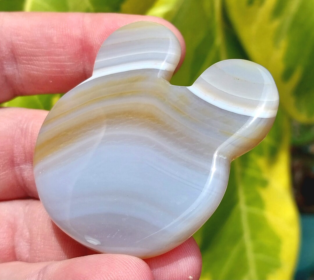 Cute Banded Agate Mickey Head. Agate Mickey. Mickey Crystal. Mickey ...