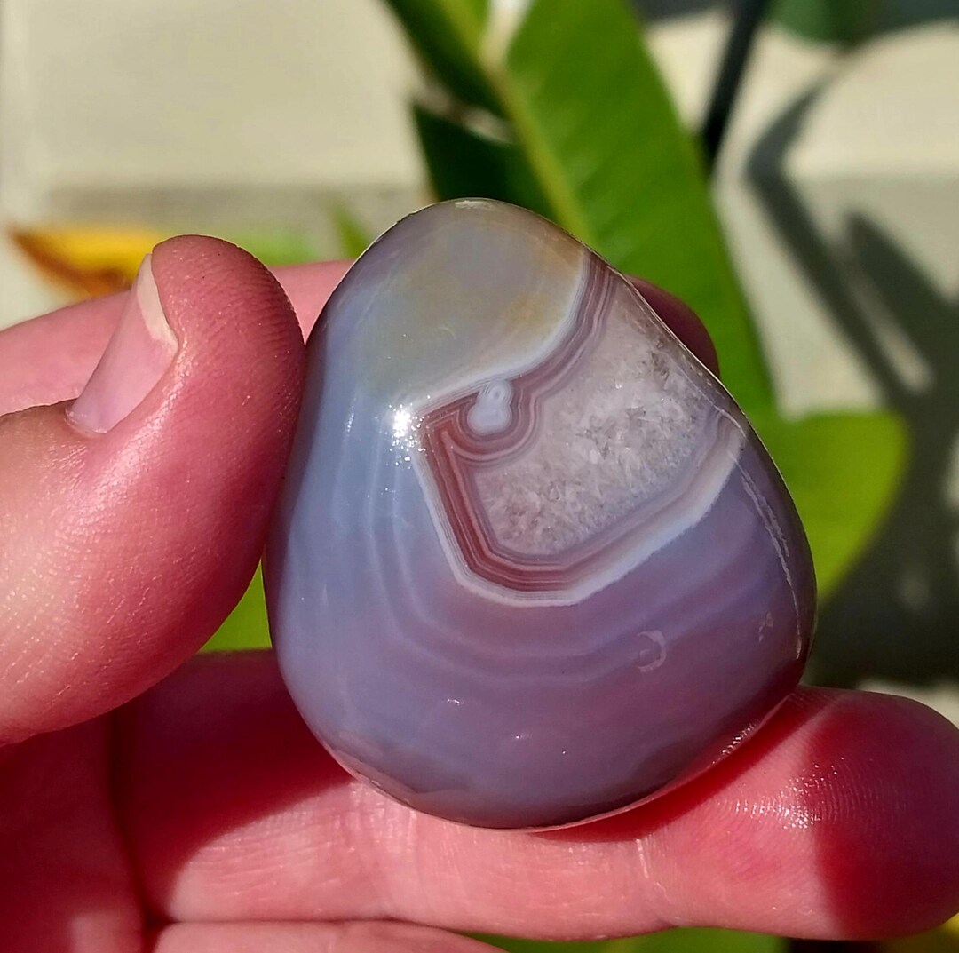 Banded and Beautiful Red Sashe River Agate Palmstone. Banded Agate. Red ...