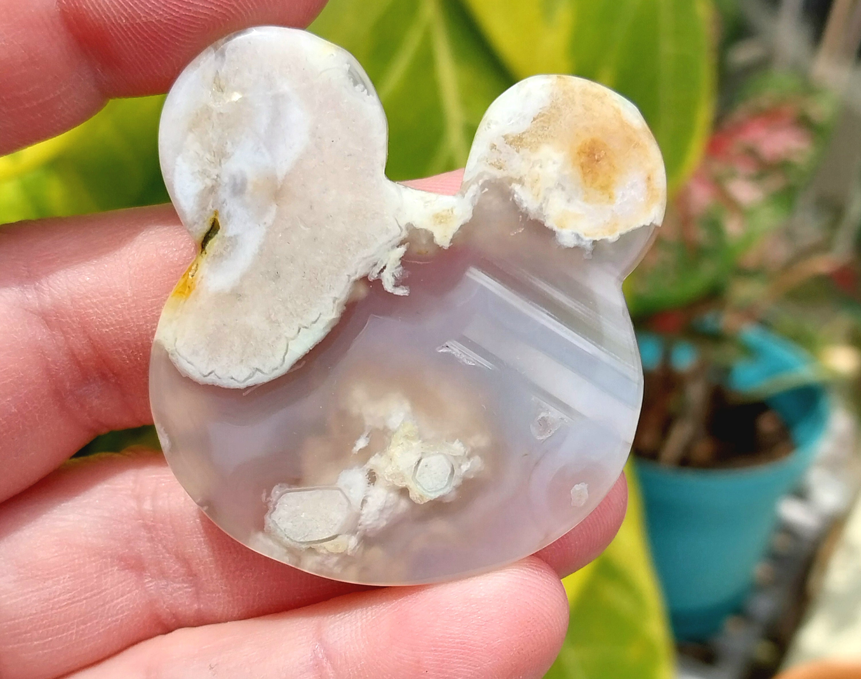 Cute Banded Agate Mickey Head. Agate Mickey. Mickey Crystal. Mickey ...