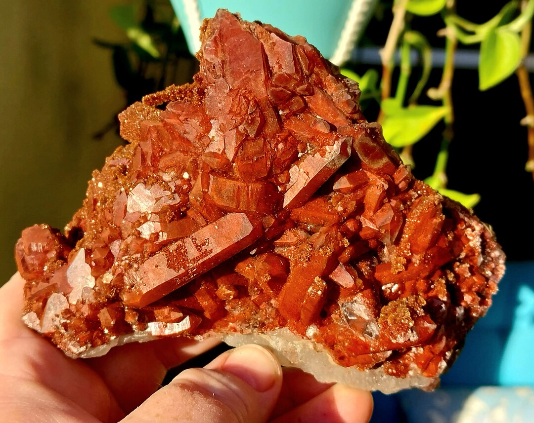 Breathtaking 2 Sided Druzy Red Quartz Red Hematoid Quartz. Druzy Red ...