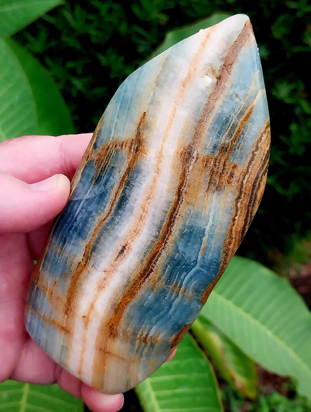 Large Amazing Blue Onyx Teardrop Freeform . Blue Onyx. Crystal Freeform ...