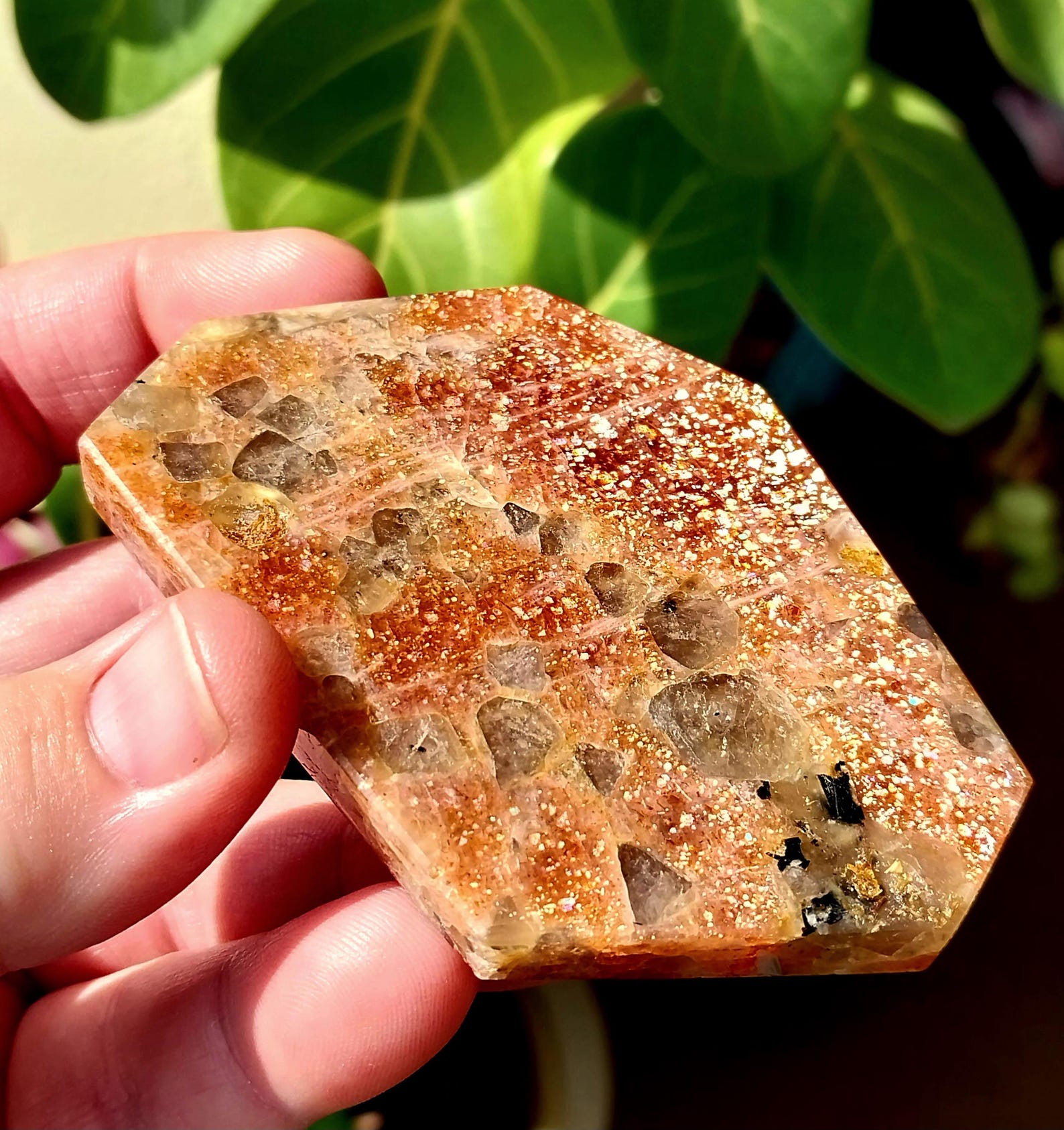 A++ Quality Gem Grade Sunstone Slab. Flashy Sunstone Slab. Sunstone ...