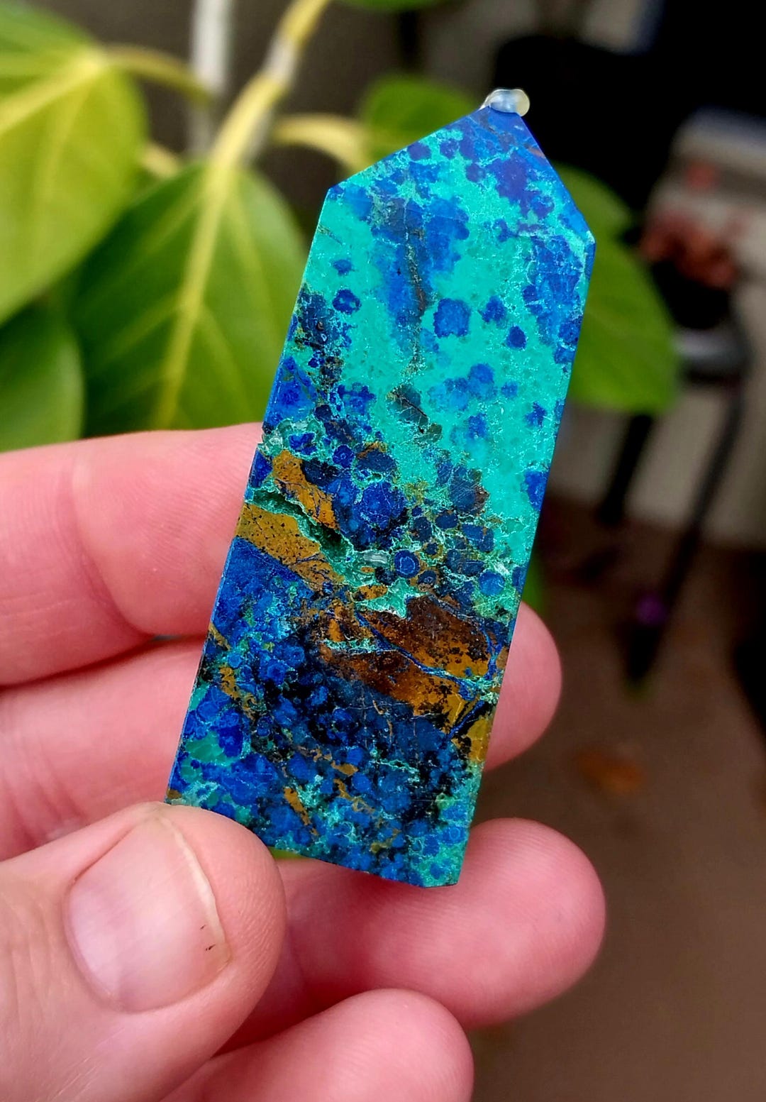 Beautiful Azurite With Malachite Tower! Azurite Tower. Malachite Tower ...
