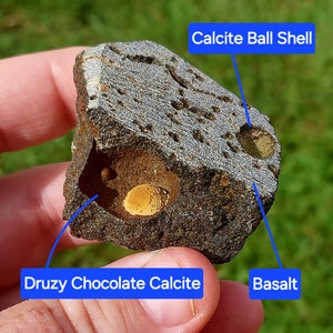 Rare Botroiydal Globular Yellow Calcite in Basalt Matrix! Rare Minerals ...
