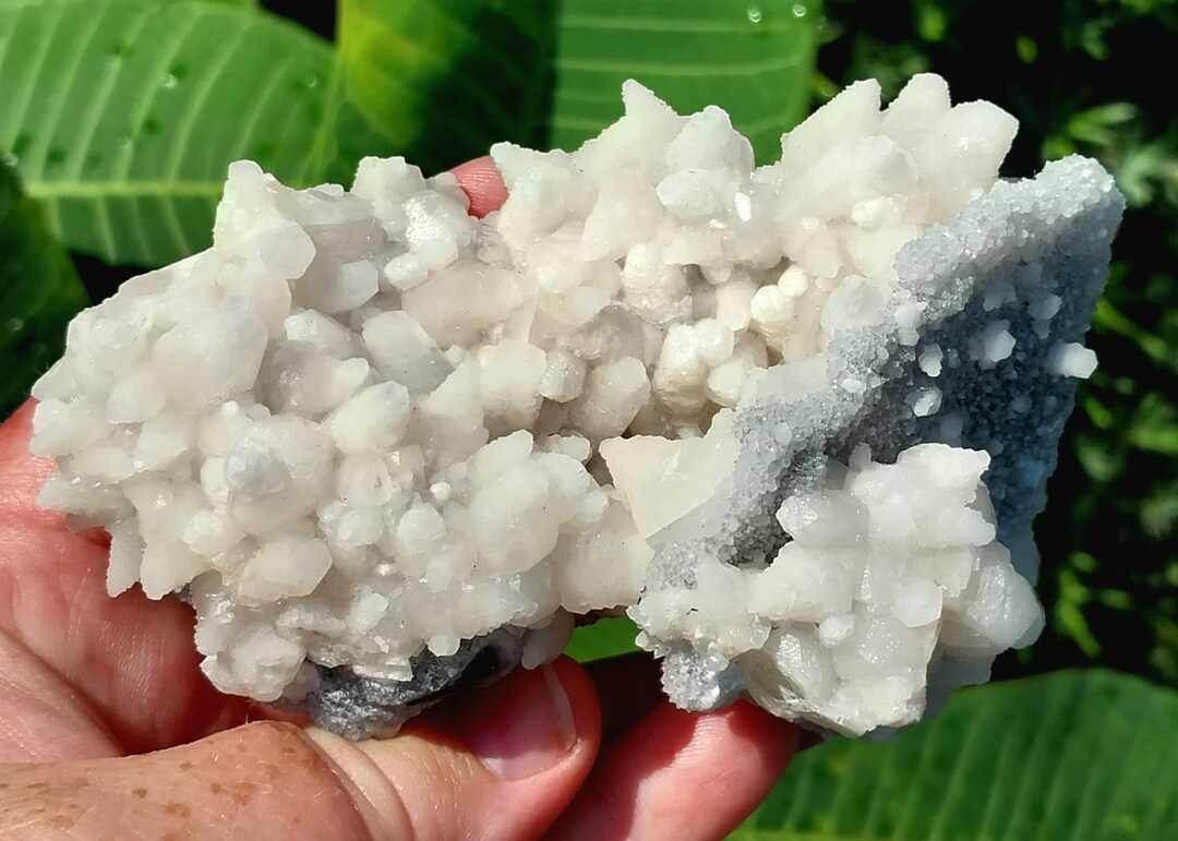 High UV Reaction Large RARE Pagoda Calcite on Druzy Chalcedony Matrix With a Portal Pagoda ...