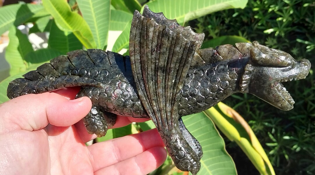 Large Green Nephrite Jade Dragon. Dragon Crystal. Jade Dragon. Crystal ...