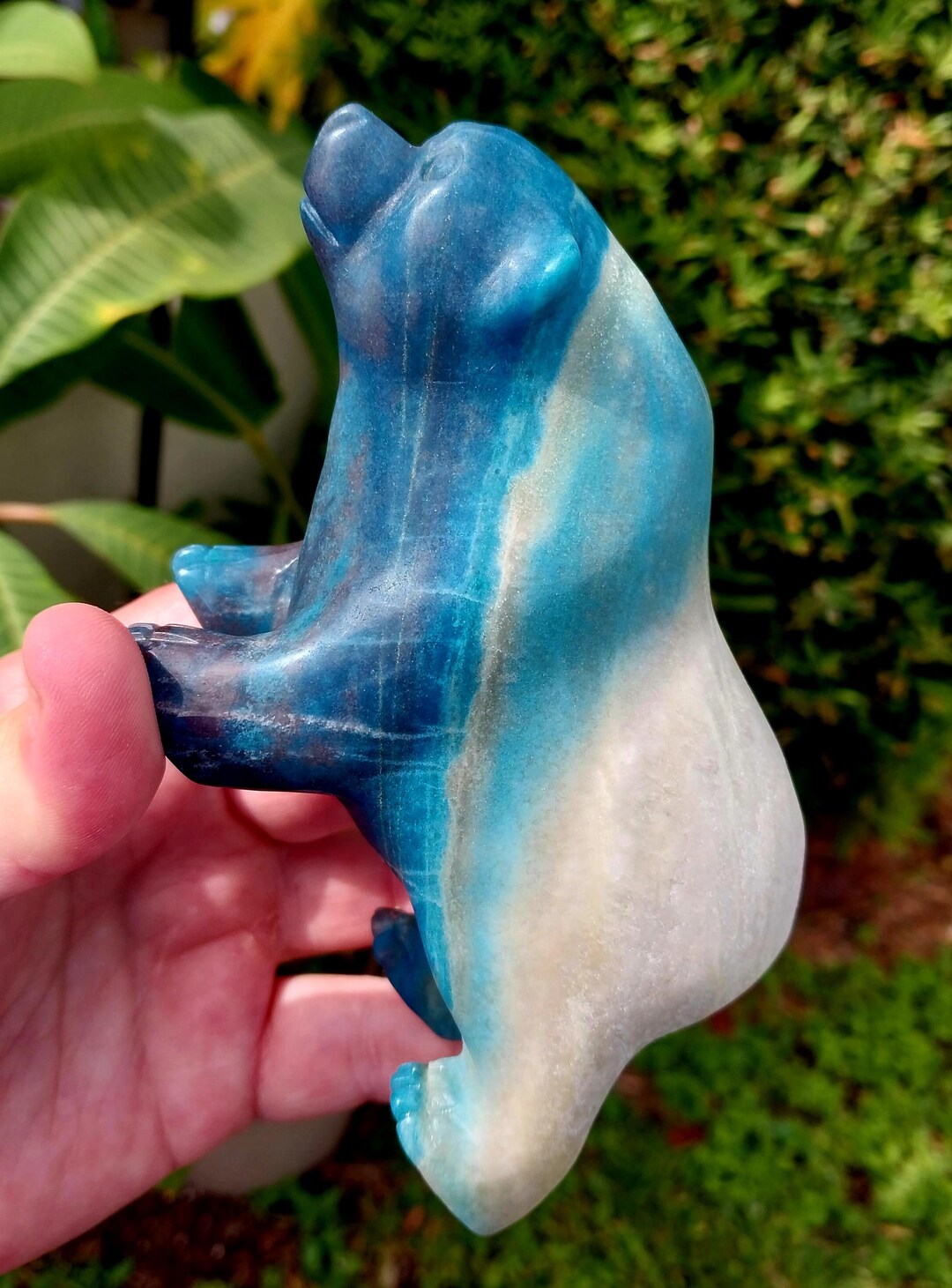 Banded RARE Blue Trolleite Bear Carving! Trolleite Bear. Blue Trolleite ...