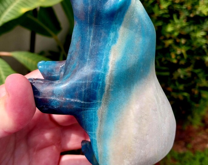 Banded RARE Blue Trolleite Bear Carving! Trolleite Bear. Blue Trolleite ...