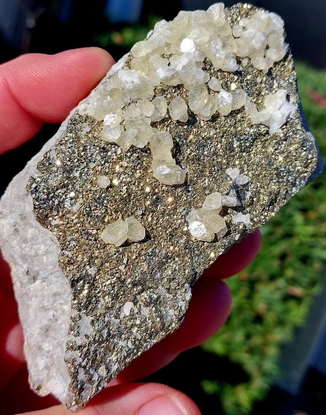 Shiny Quartz on Pyrite With Matrix Specimen. Quartz on Pyrite. - Etsy