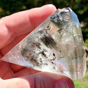 Large Top Quality Lodolite Garden Quartz Diamond Freeform With Stand ...