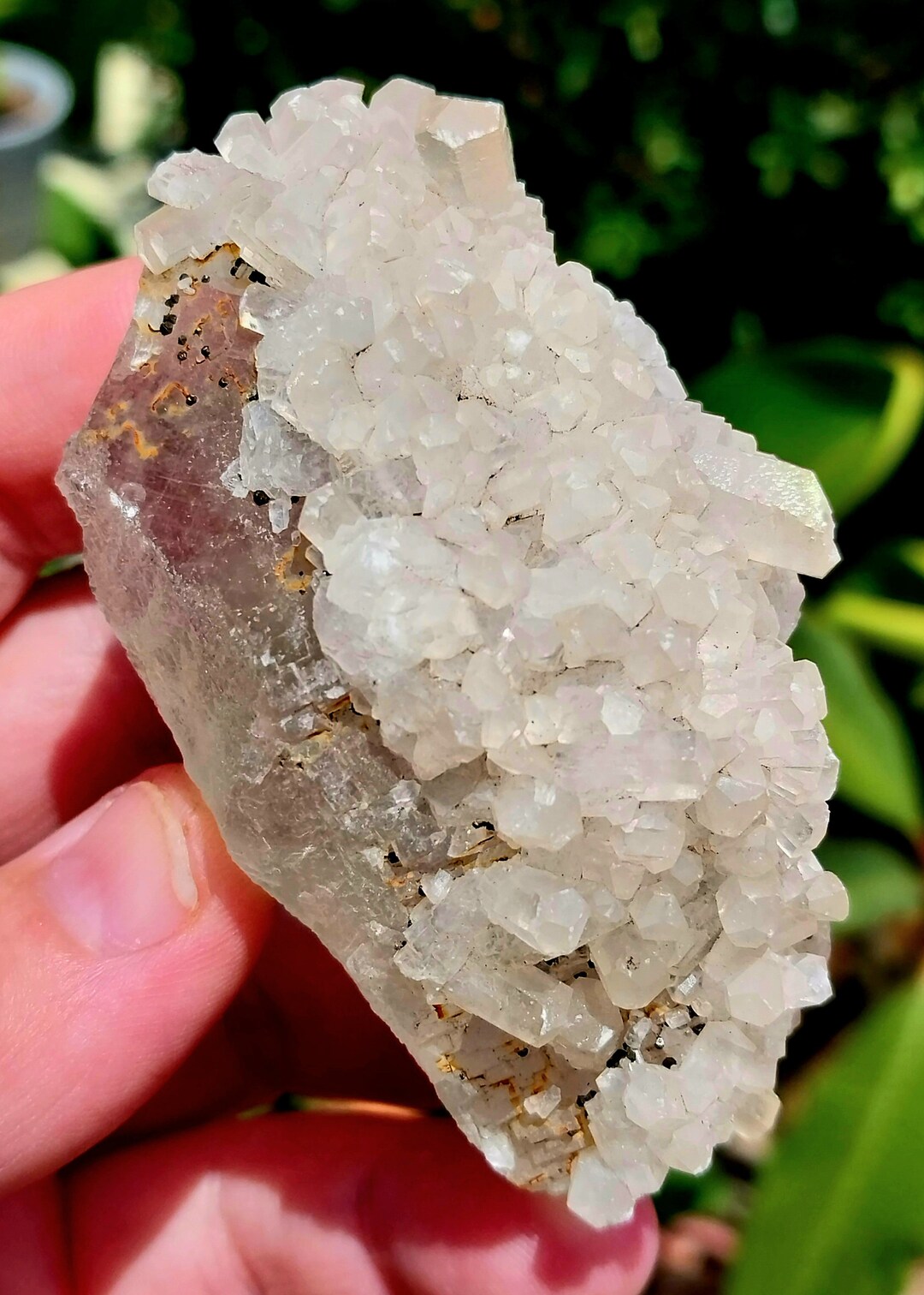 Extremely RARE Clear Columnar Calcite on Mint Green Fluorite Specimen ...