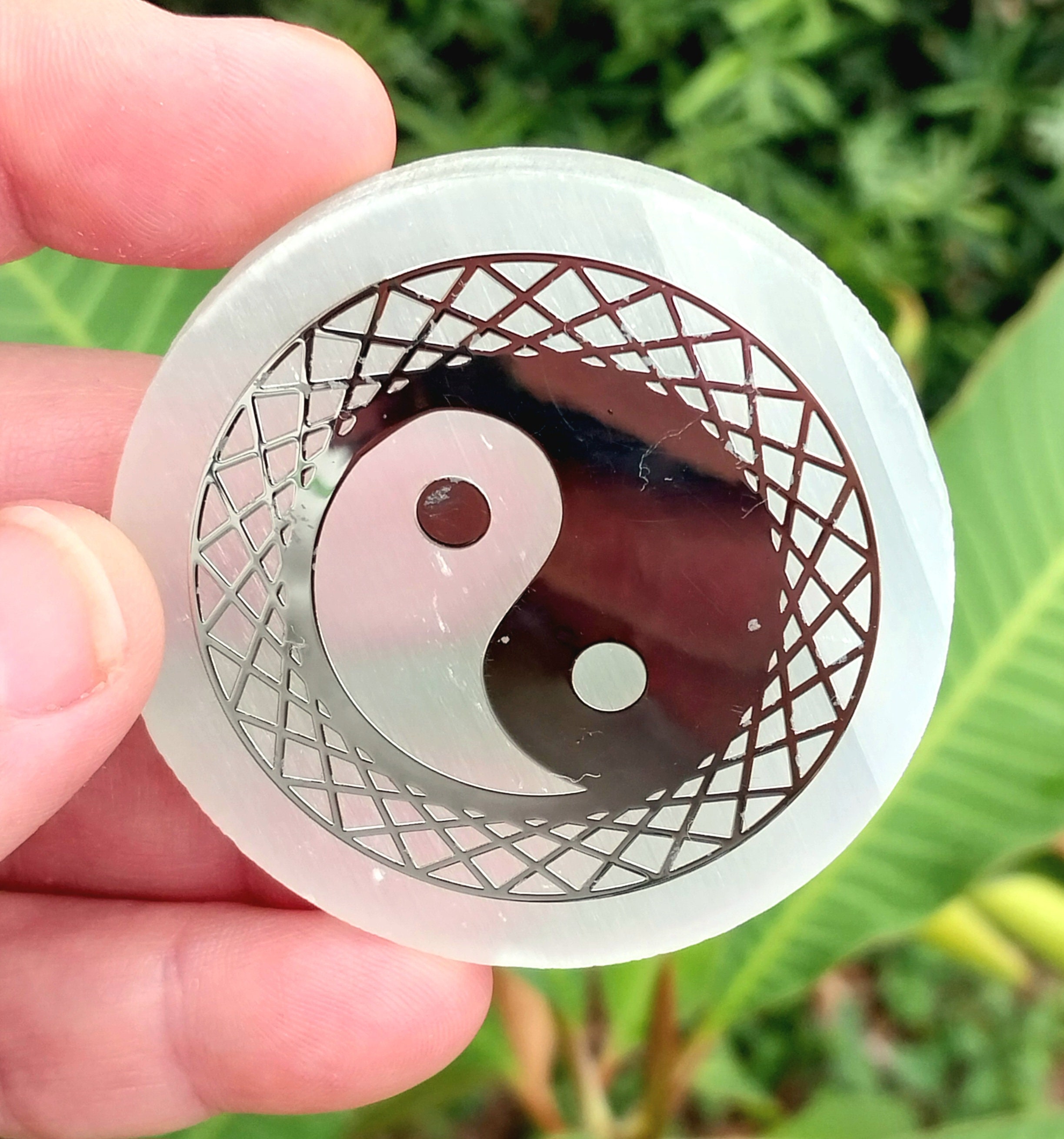 Unique Selenite Yin Yang Slab. Selenite Charging Plate. Satin Spar ...