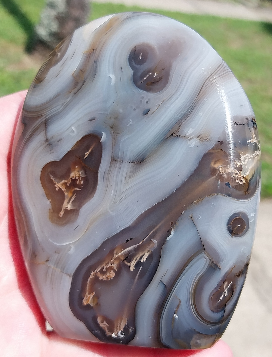 LARGE Beautiful Banded Dendritic Agate Freeform. Banded Agate ...