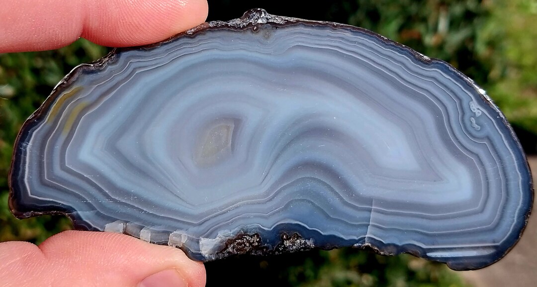 Gorgeous Brazilian Blue Agate Slice. Banded Agate Slab. Agate Slice ...