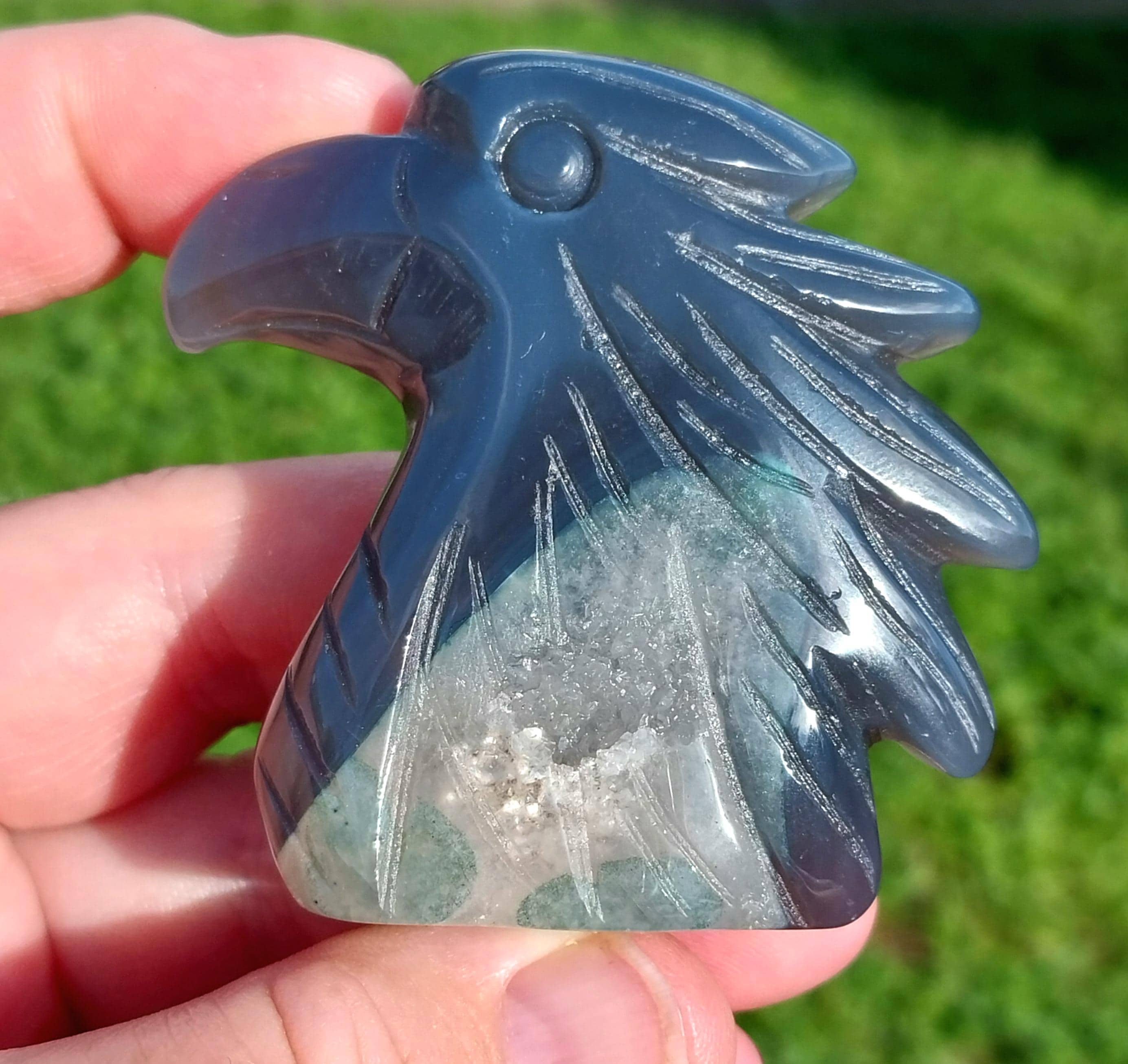 Druzy Agate Eagle Carving! Crystal Eagle. Agate Eagle. Agate Bird of ...