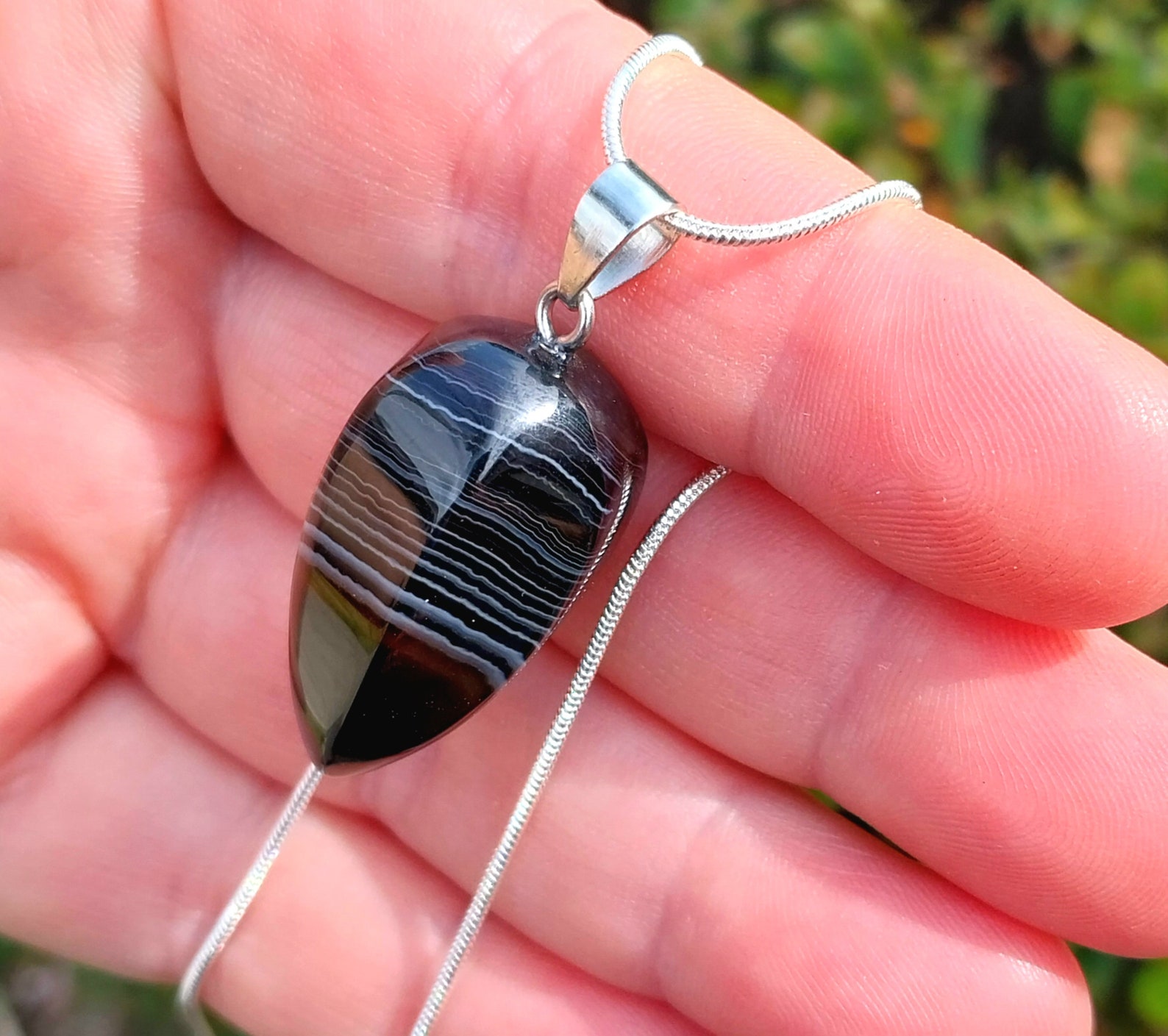 Black Onyx Pendulum Pendant and S925 Necklace. Black Onyx. Black Onyx ...