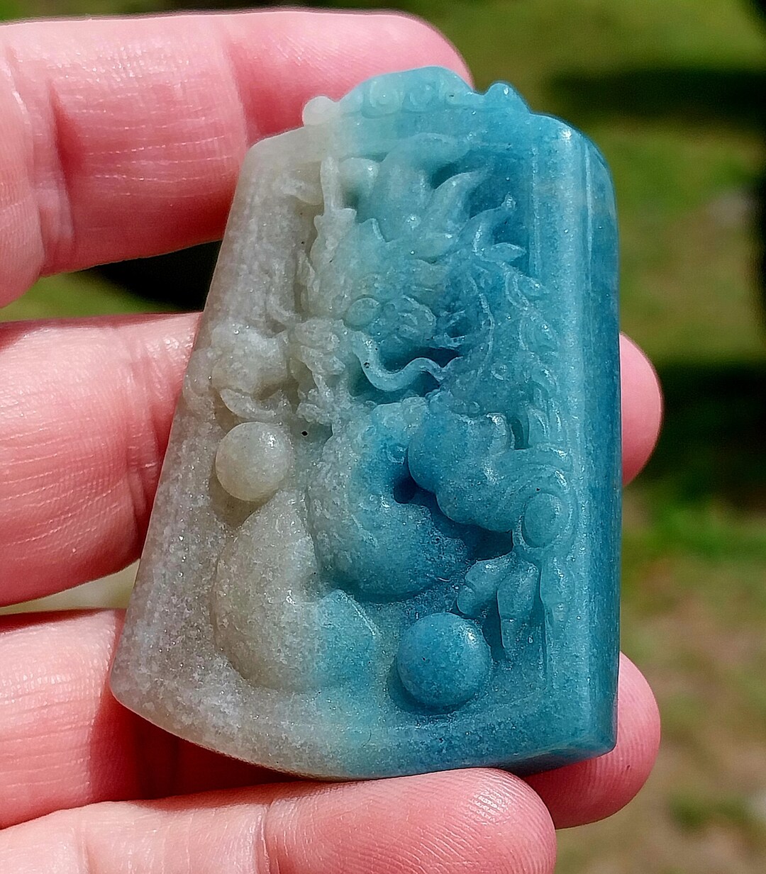 Amazing Blue Trolleite Dragon Medallion Trolleite Dragon. Blue ...