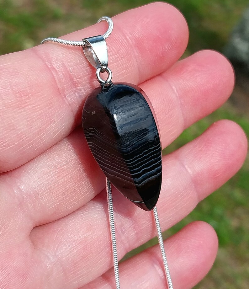 Black Onyx Pendulum Pendant and S925 Necklace. Black Onyx. Black Onyx ...
