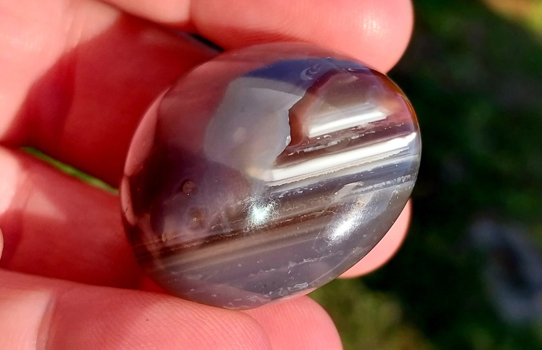 Rare and Beautiful Red Sashe River Agate Tumble. Banded Agate. Purple ...