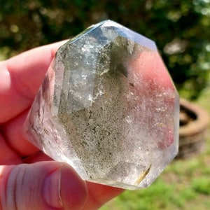 Large Top Quality Lodolite Garden Quartz Diamond Freeform With Stand ...