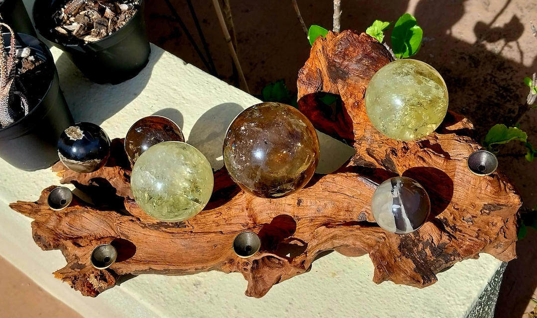 XXL Handmade Driftwood Sphere Holder! Sphere Stand. Crystal Sphere ...