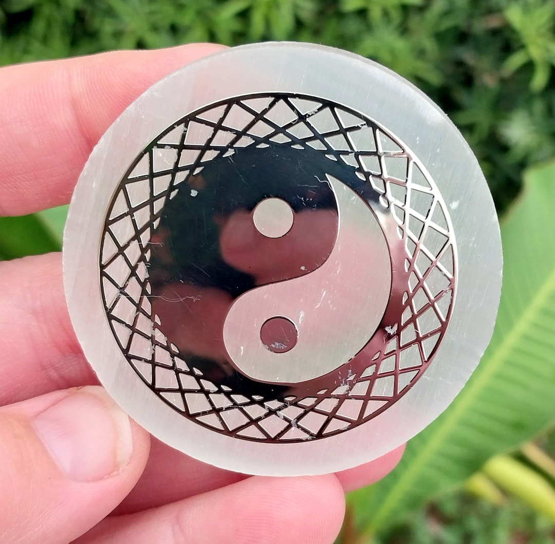 Unique Selenite Yin Yang Slab. Selenite Charging Plate. Satin Spar ...