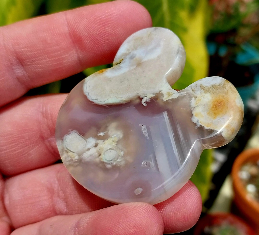 Cute Banded Agate Mickey Head. Agate Mickey. Mickey Crystal. Mickey ...
